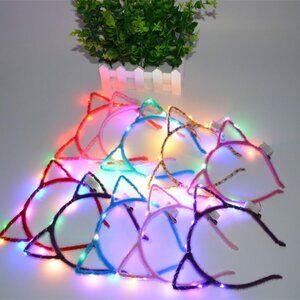 Accessories | 1 Pieces Cat Ears Headbands Setled Cute Cat Light Up Head ...